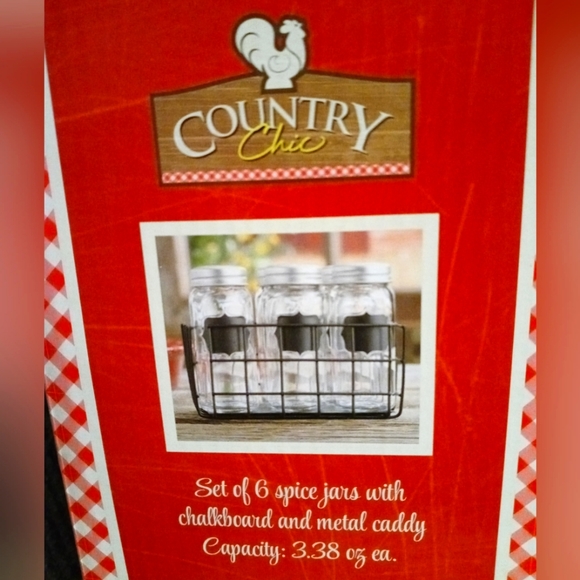 Country Chic | Kitchen | Spice Jars With Wire Holder | Poshmark